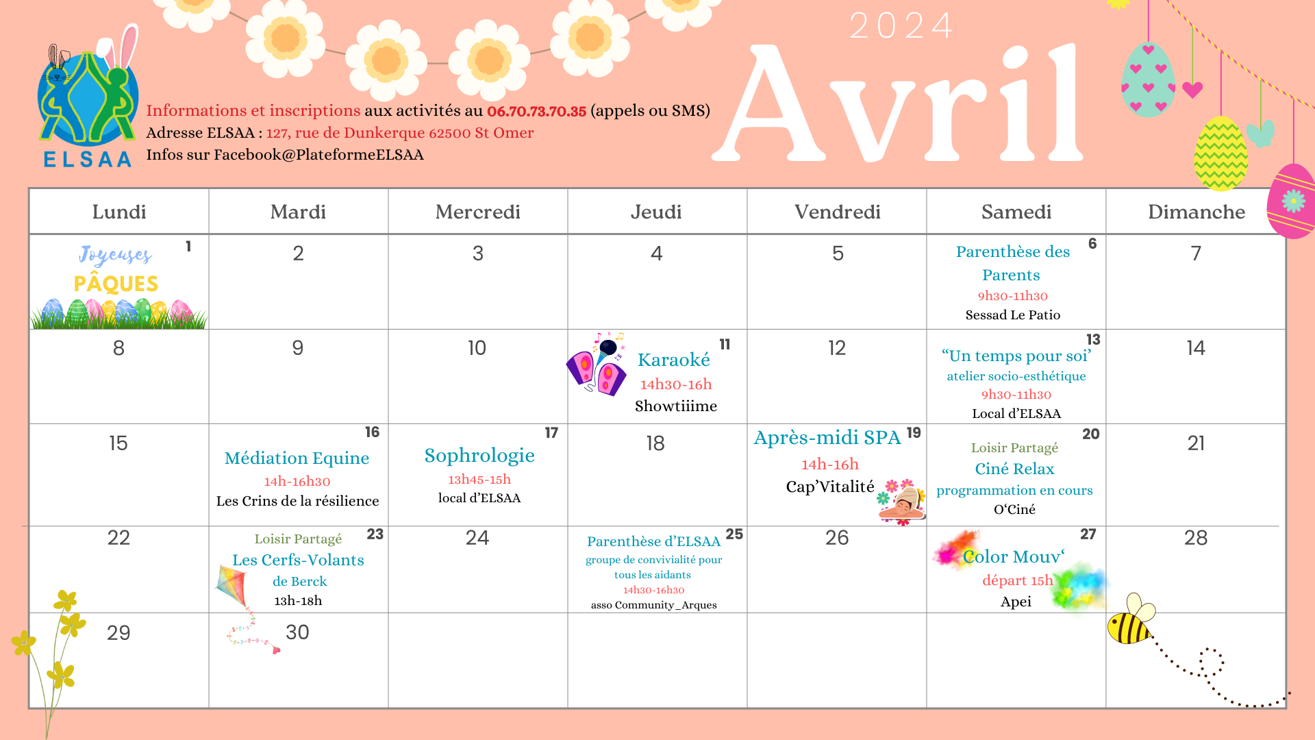 Planning d’Avril | Plateforme d'aide aux aidants de l'Audomarois E.L.S.A.A